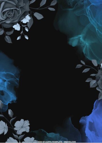 (Free) 10+ Blue Watercolor Roses Splash Canva Wedding Invitation Templates