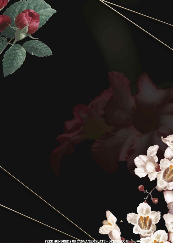 (Free) 8+ Red White Roses Floral Canva Wedding Invitation Templates