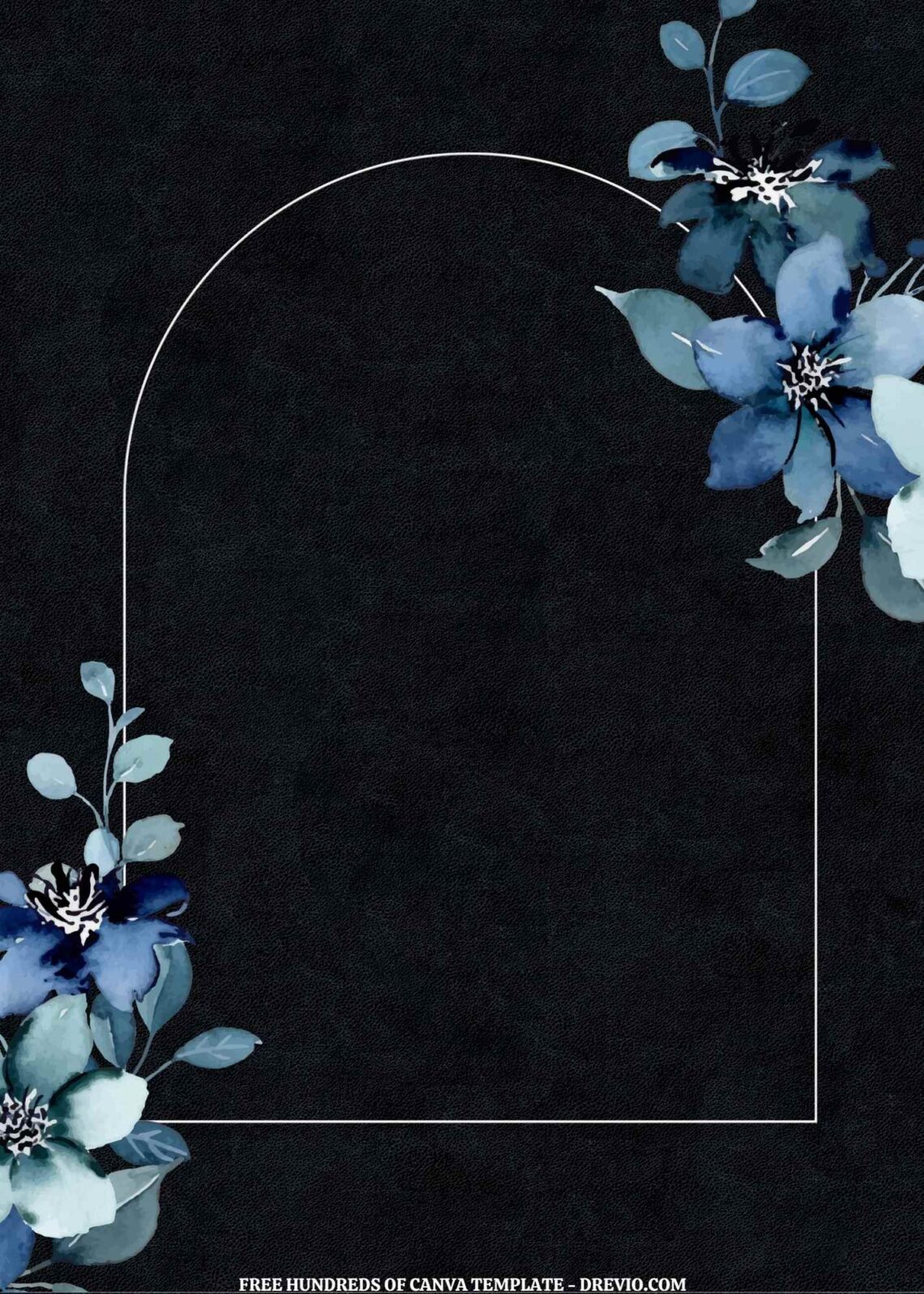 (Free) 11+ Blue Floral Arrangement Grain Textured Canva Wedding ...