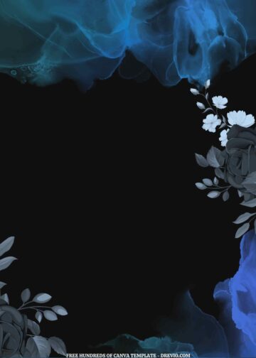 (Free) 10+ Blue Watercolor Roses Splash Canva Wedding Invitation Templates