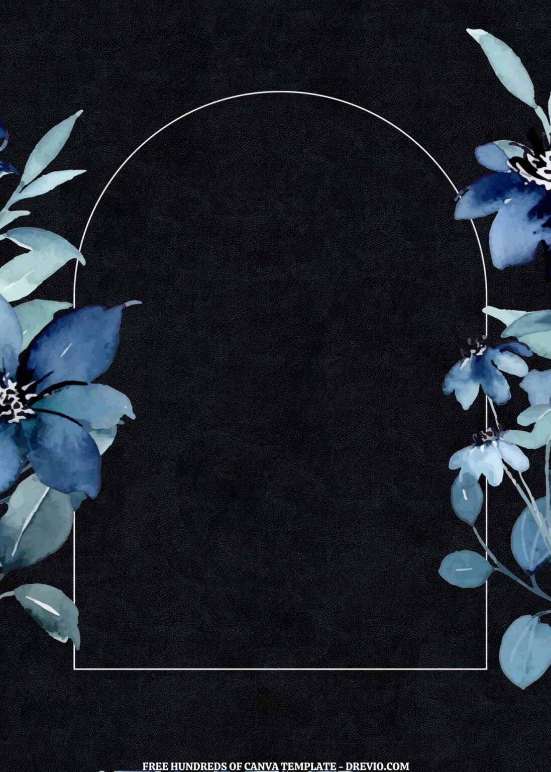 (Free) 11+ Blue Floral Arrangement Grain Textured Canva Wedding ...