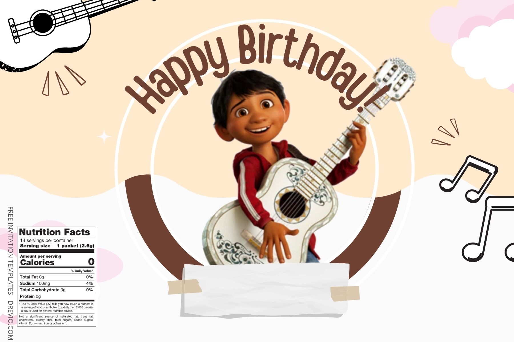 (Free) Coco Canva Birthday Water Bottle Labels
