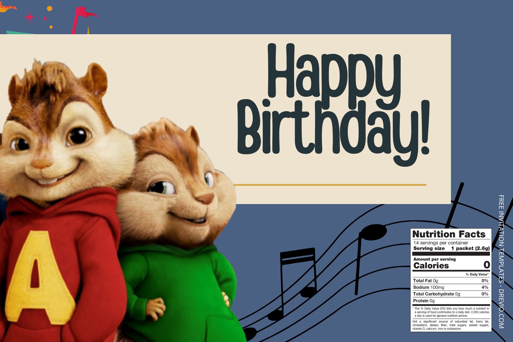 (Free Editable) Alvin And The Chipmunks Canva Water Bottle Labels