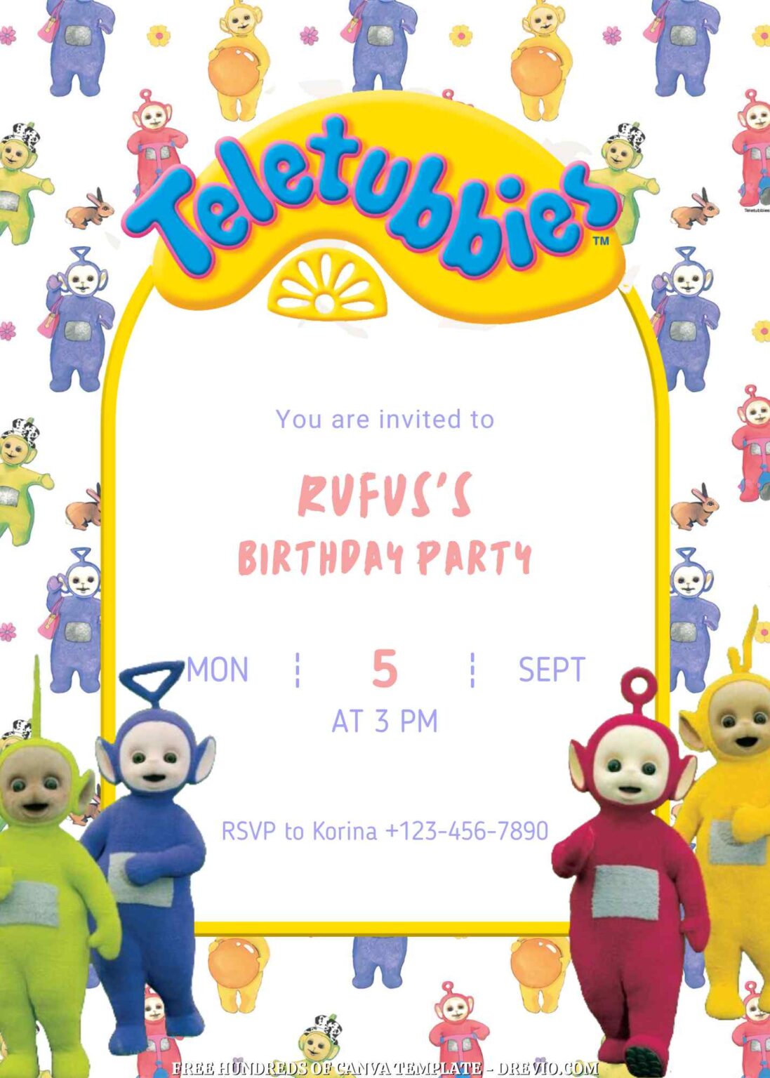 FREE - 14+ Teletubbies Canva Birthday Invitation Templates