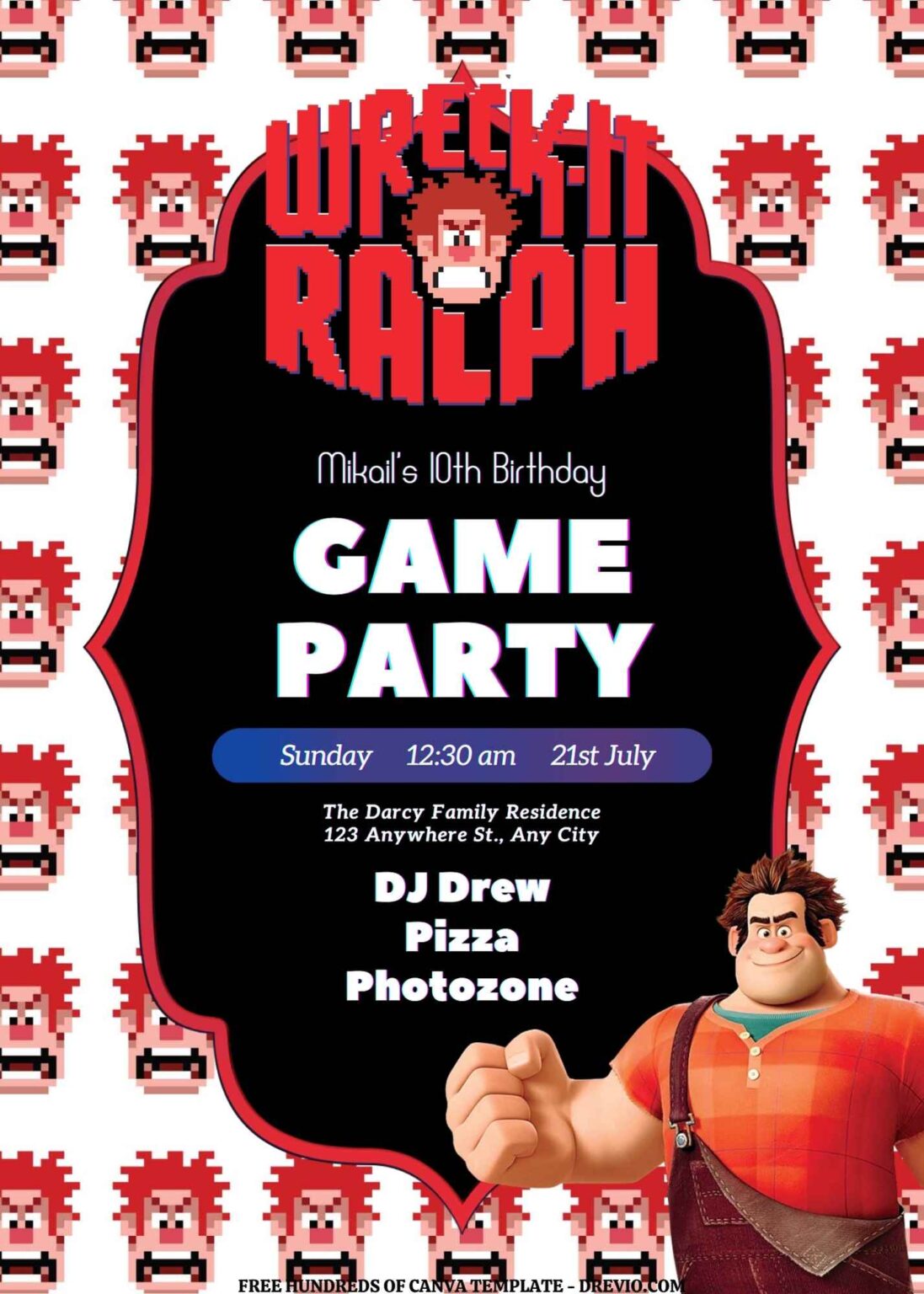 FREE EDITABLE - 14 Wreck-It Ralph Canva Templates