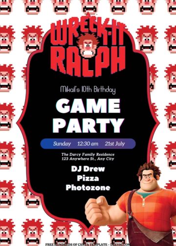 FREE EDITABLE - 14 Wreck-It Ralph Canva Templates