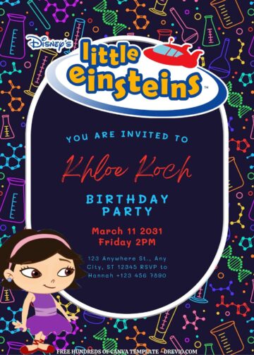 FREE - 20+ Little Einsteins Canva Birthday Invitation Templates