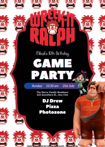 FREE EDITABLE - 14 Wreck-It Ralph Canva Templates