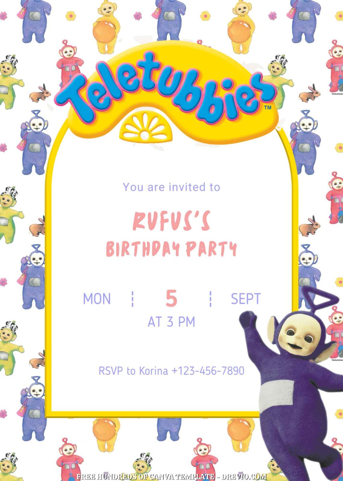 FREE - 14+ Teletubbies Canva Birthday Invitation Templates