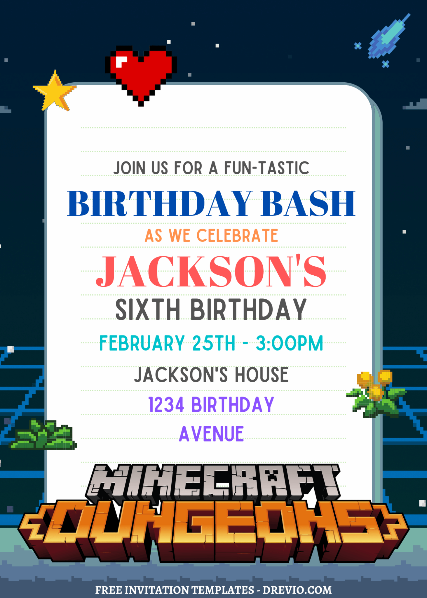 7+ Ultimate Minecraft Canva Birthday Invitation Templates