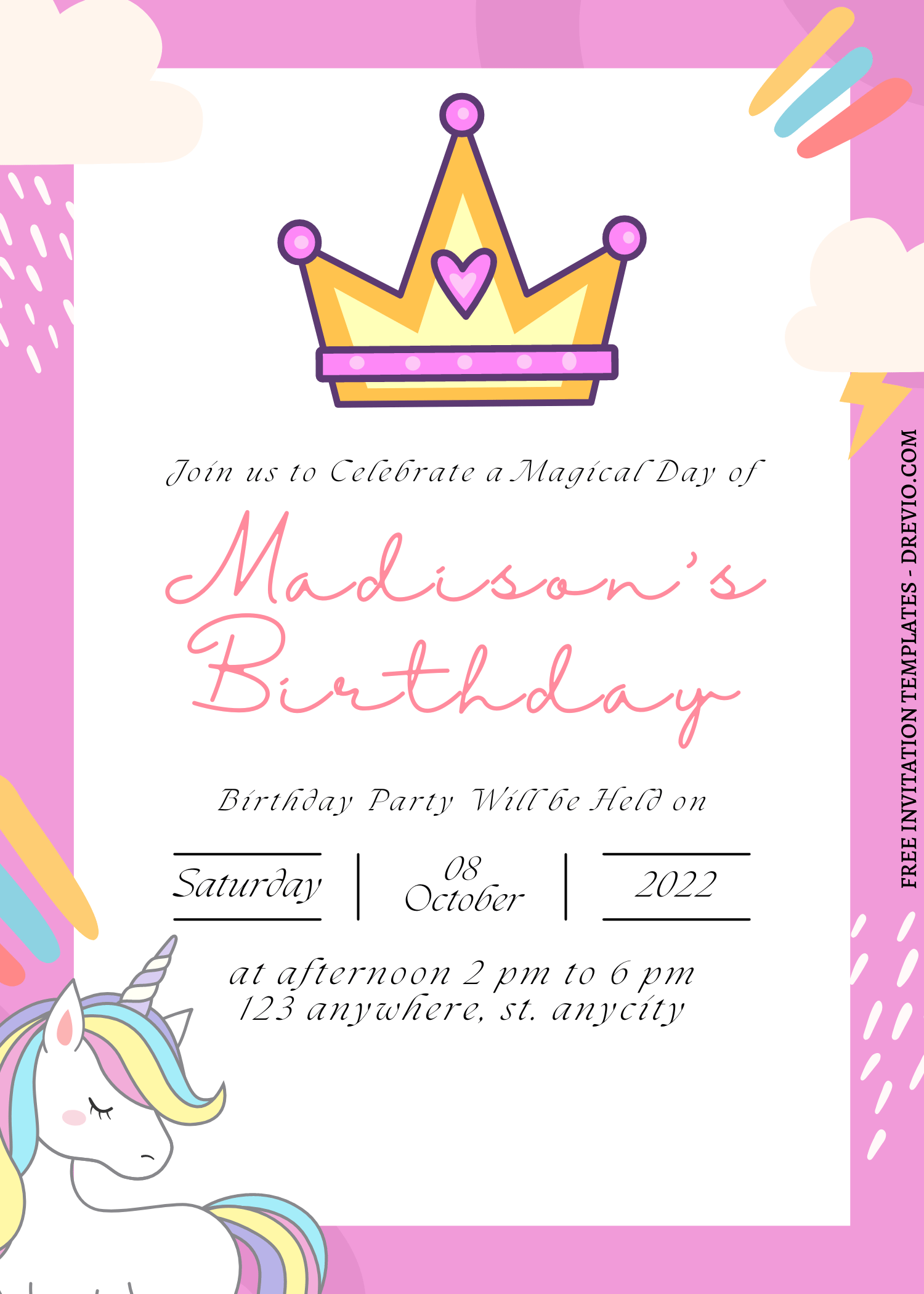 11+ A Magical Celebration Unicorn Canva Birthday Invitation Templates