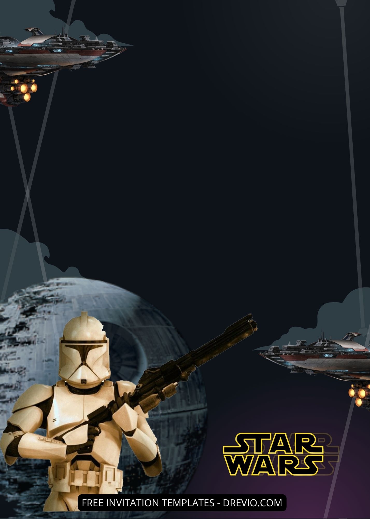 11+ Galactic Party With Star Wars Canva Birthday Invitation Templates