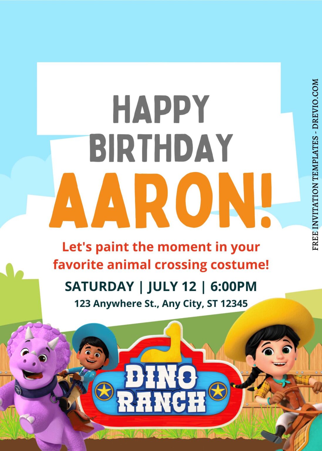 7+ Stomp & Roar Dino Ranch Canva Birthday Invitation Templates