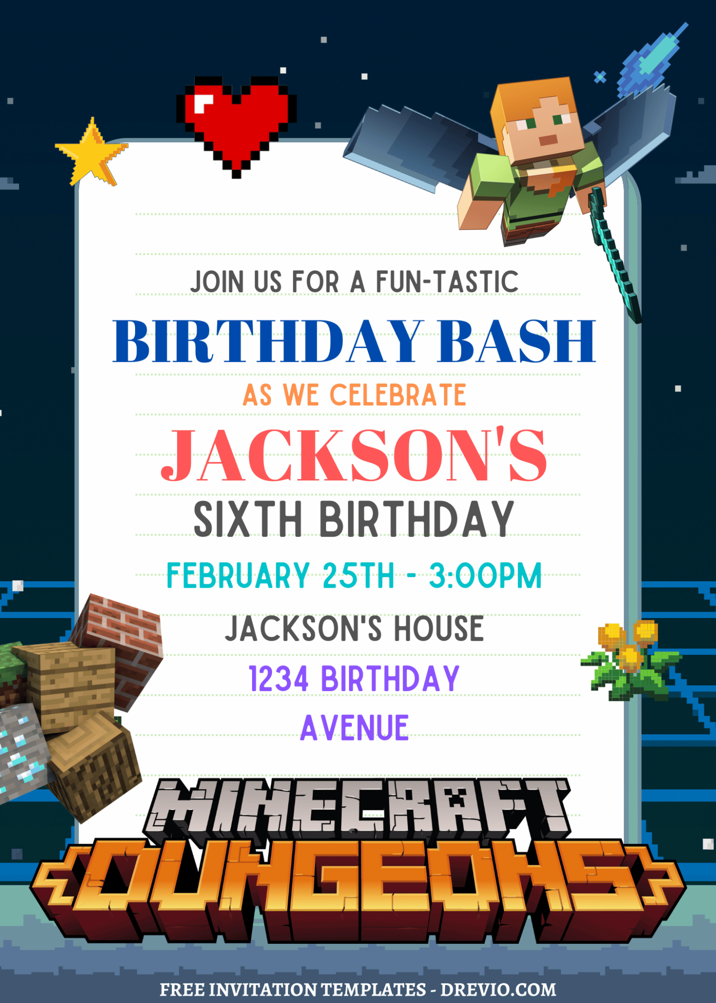 7+ Ultimate Minecraft Canva Birthday Invitation Templates