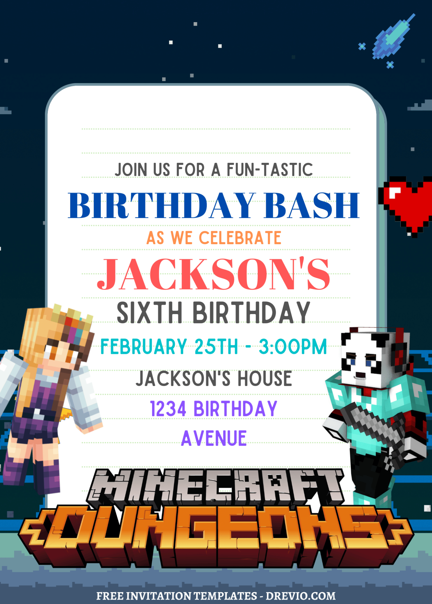 7+ Ultimate Minecraft Canva Birthday Invitation Templates