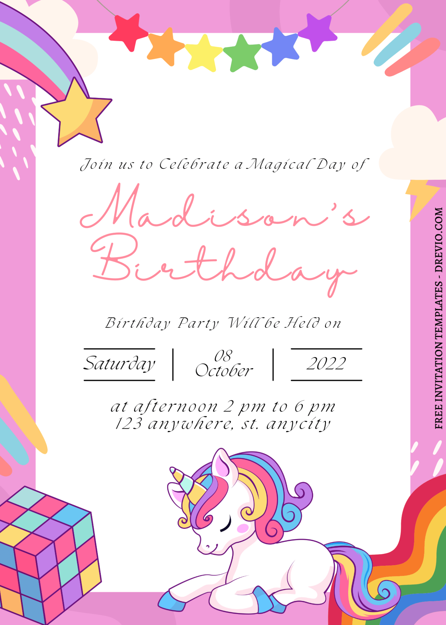 11+ A Magical Celebration Unicorn Canva Birthday Invitation Templates