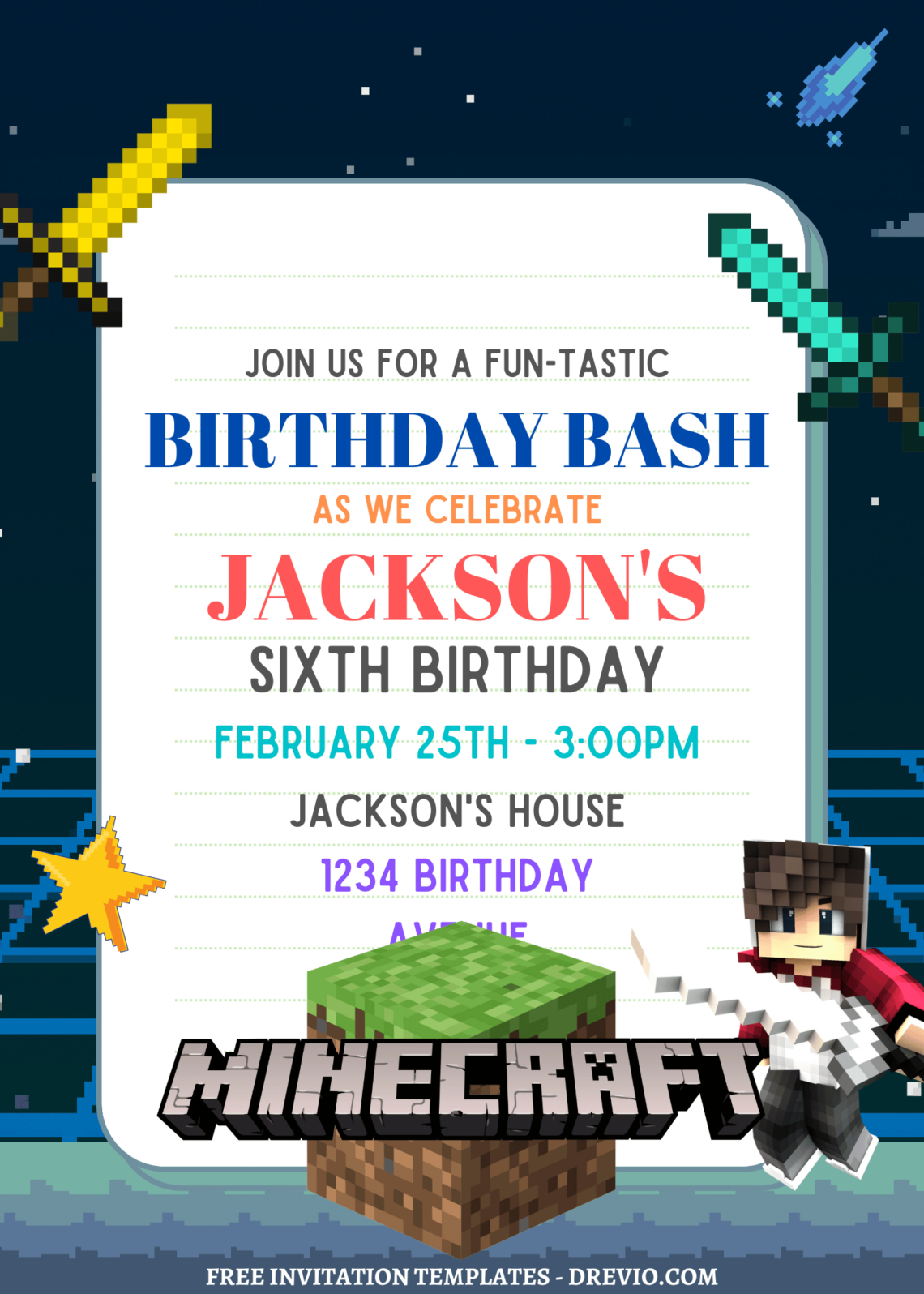 7+ Ultimate Minecraft Canva Birthday Invitation Templates