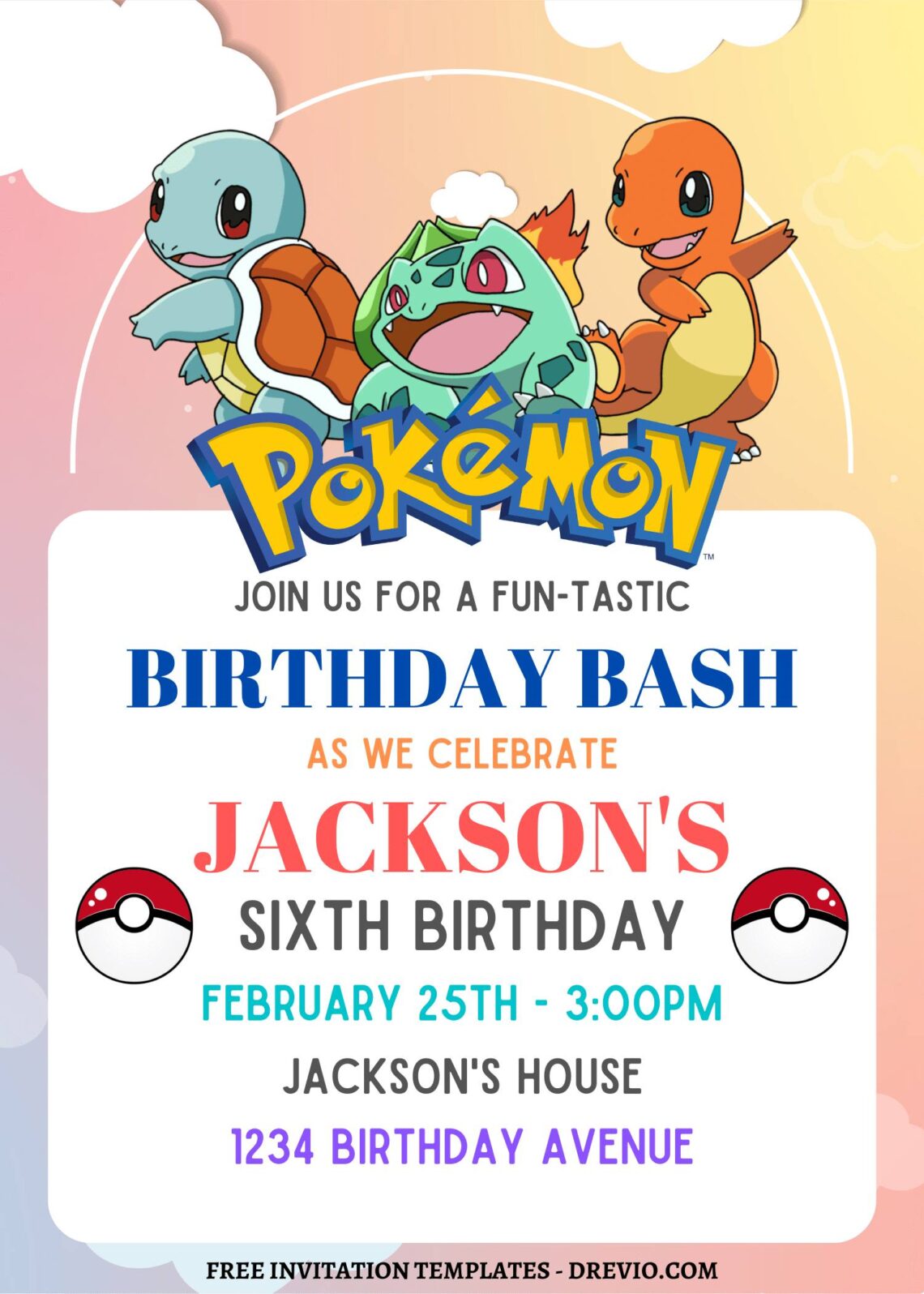 8+ Adorable Pokemon Adventure Canva Birthday Invitation Templates