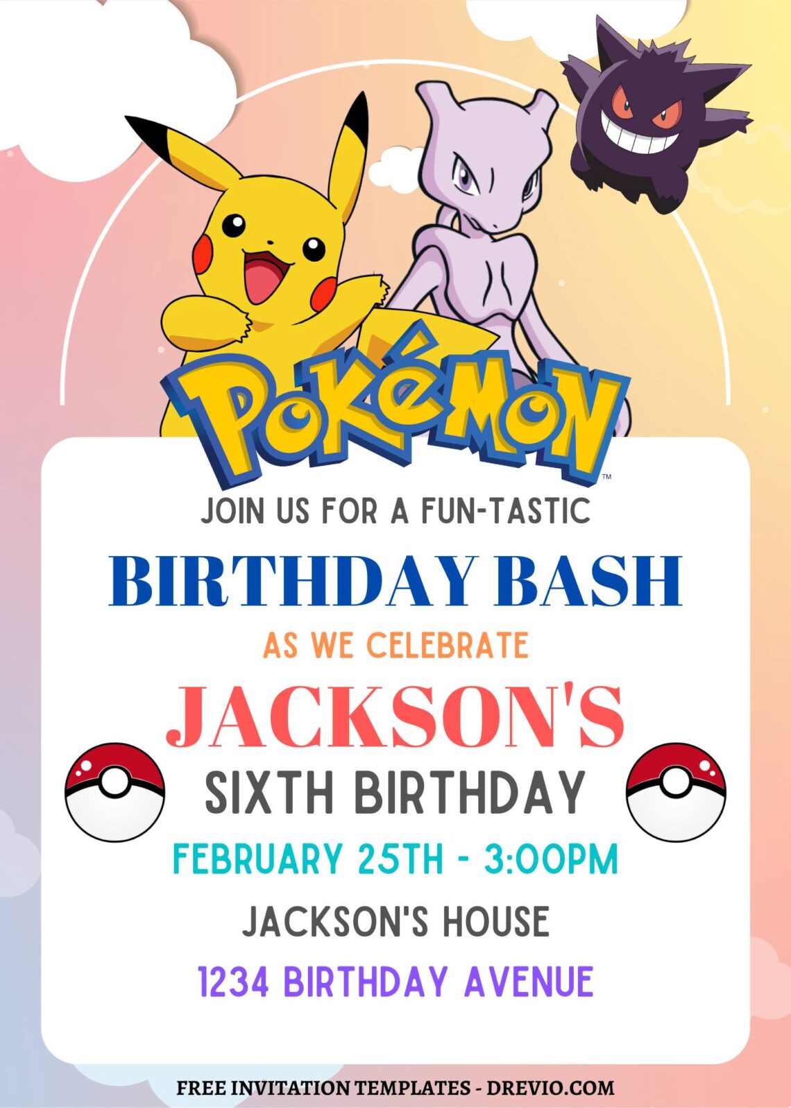 8+ Adorable Pokemon Adventure Canva Birthday Invitation Templates