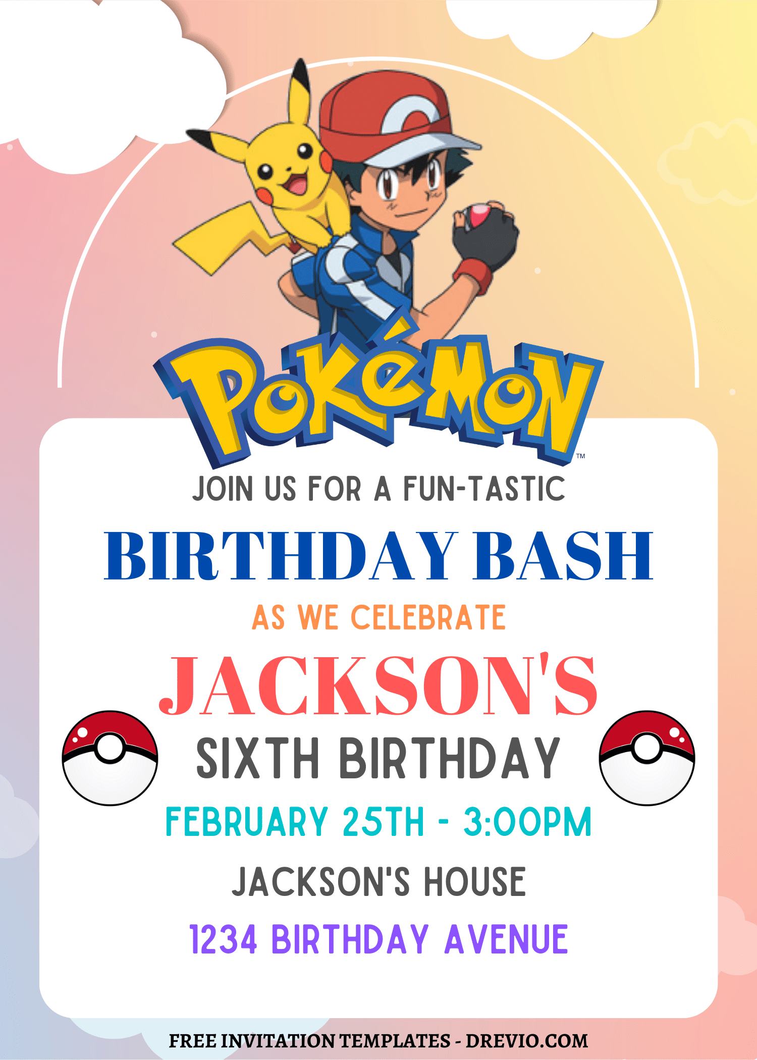 8+ Adorable Pokemon Adventure Canva Birthday Invitation Templates