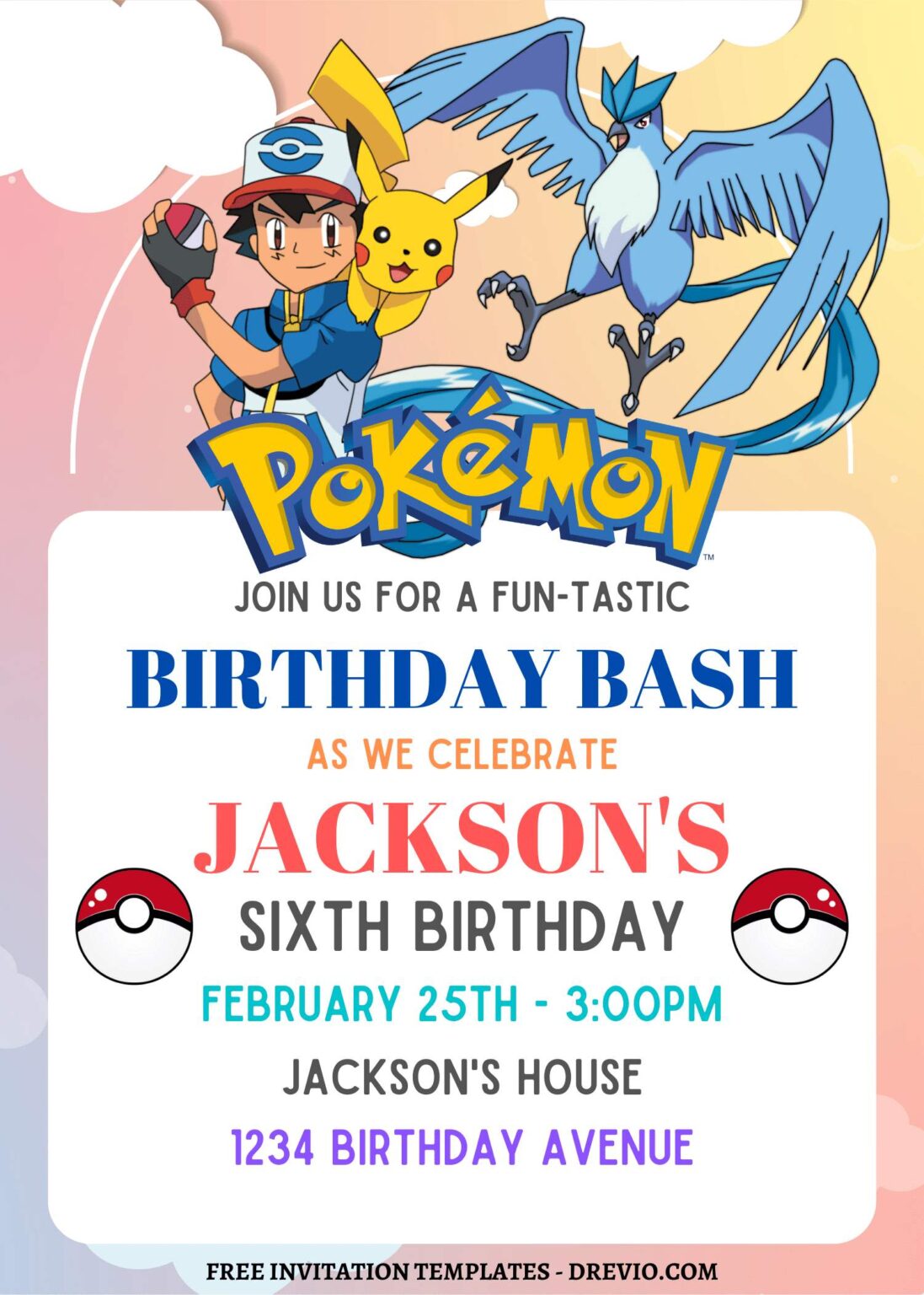 8+ Adorable Pokemon Adventure Canva Birthday Invitation Templates