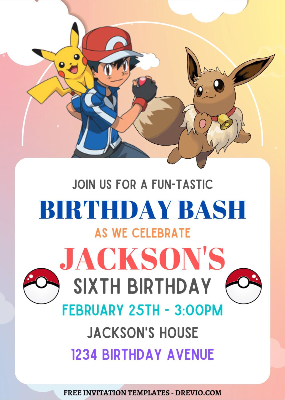 8+ Adorable Pokemon Adventure Canva Birthday Invitation Templates