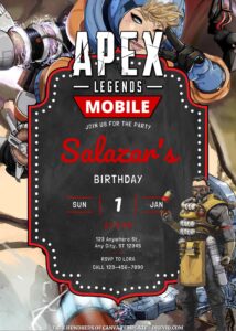 22+ Apex Legends Mobile Canva Birthday Invitation Templates