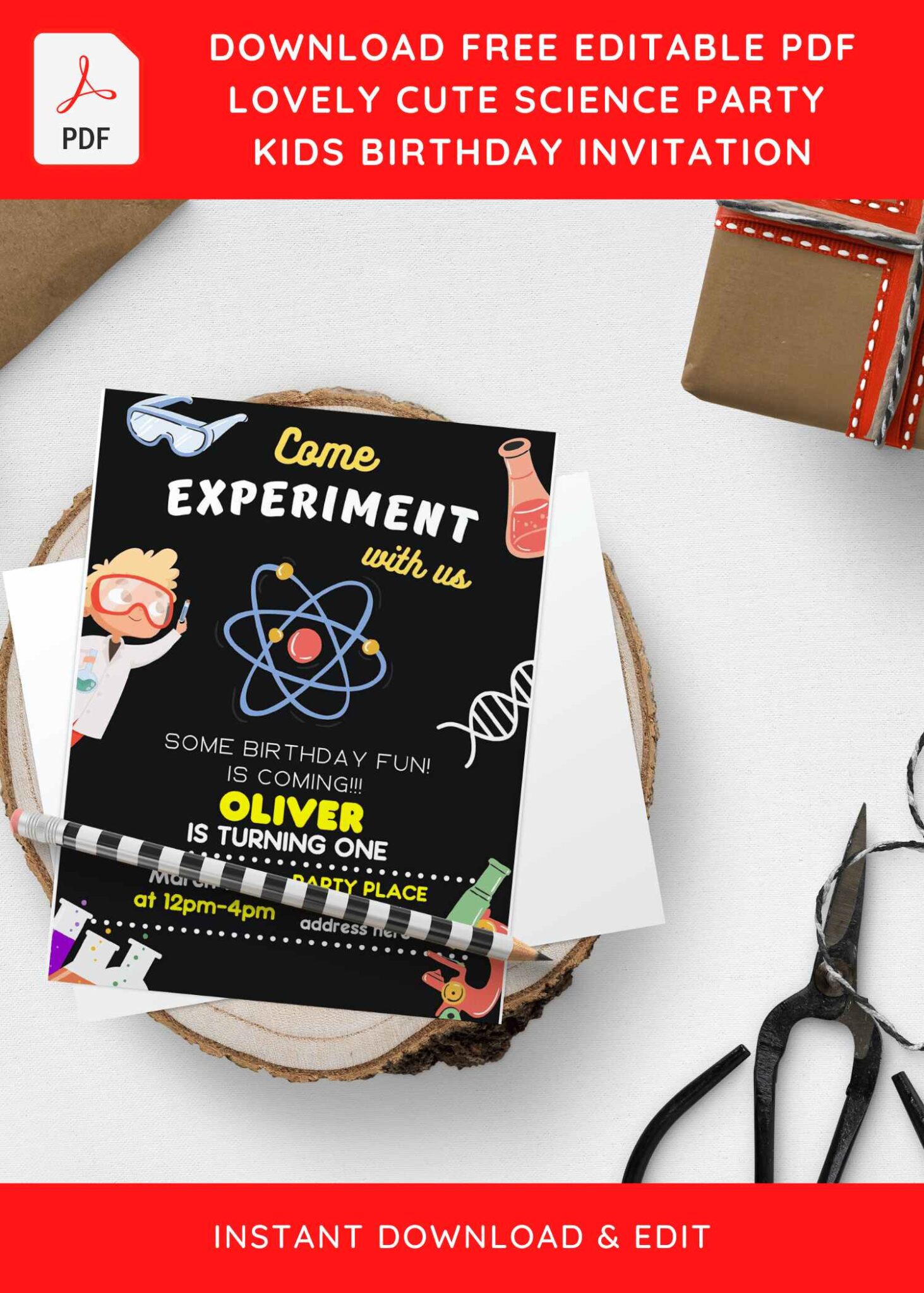 (Free Editable PDF) Little Scientist Birthday Invitation Templates
