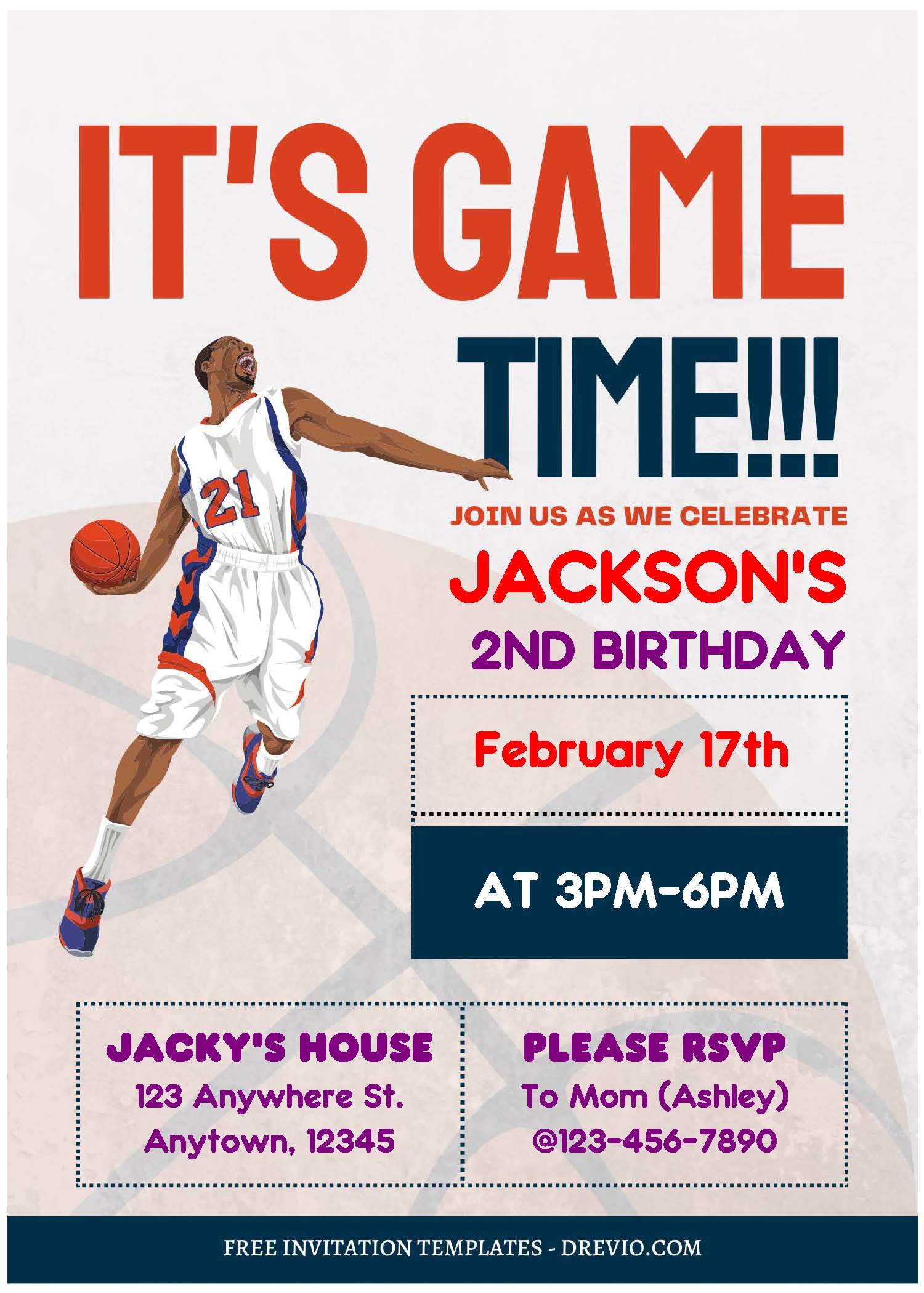 (Free Editable PDF) Awesome Basketball Birthday Invitation Templates