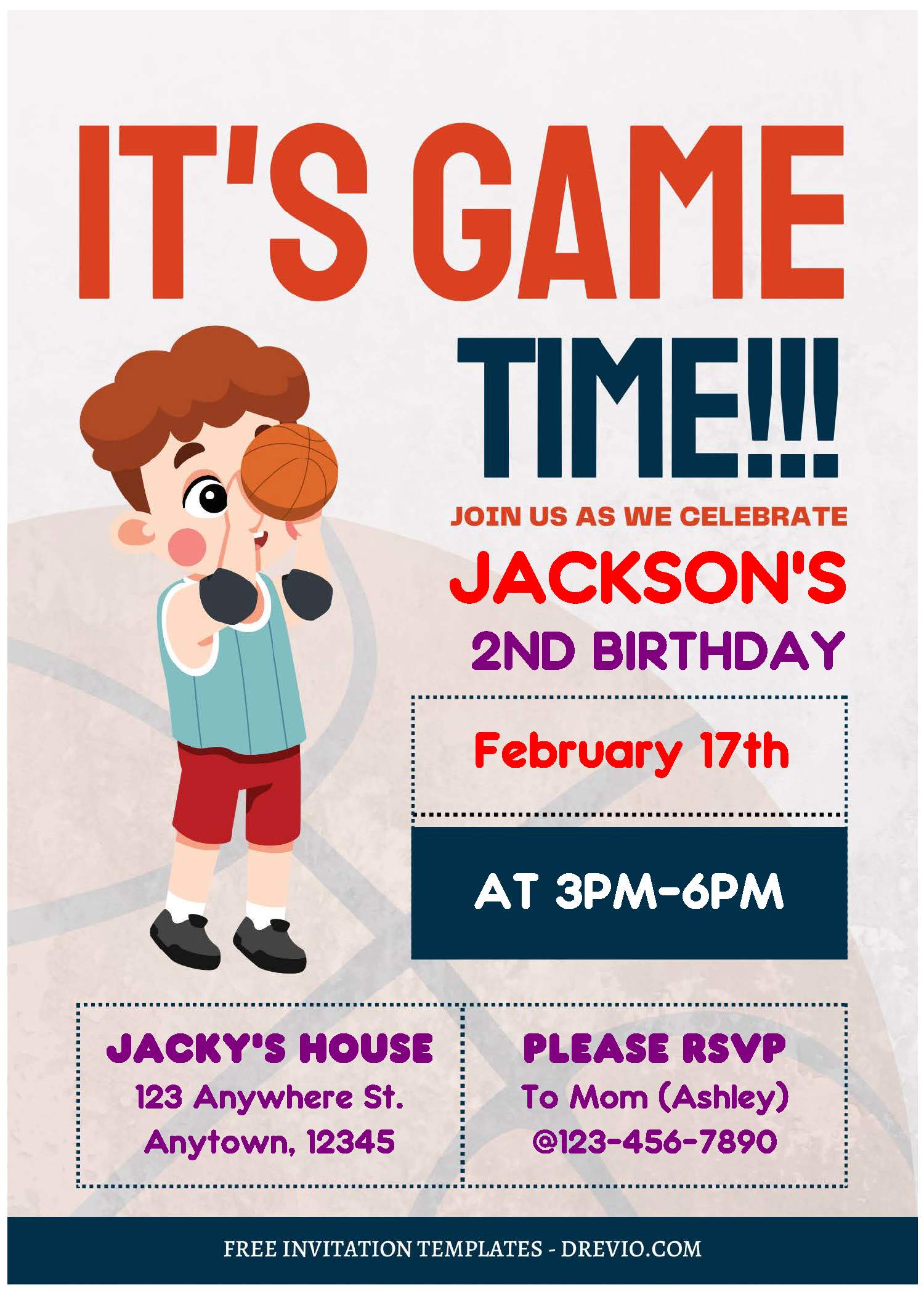 (Free Editable PDF) Awesome Basketball Birthday Invitation Templates