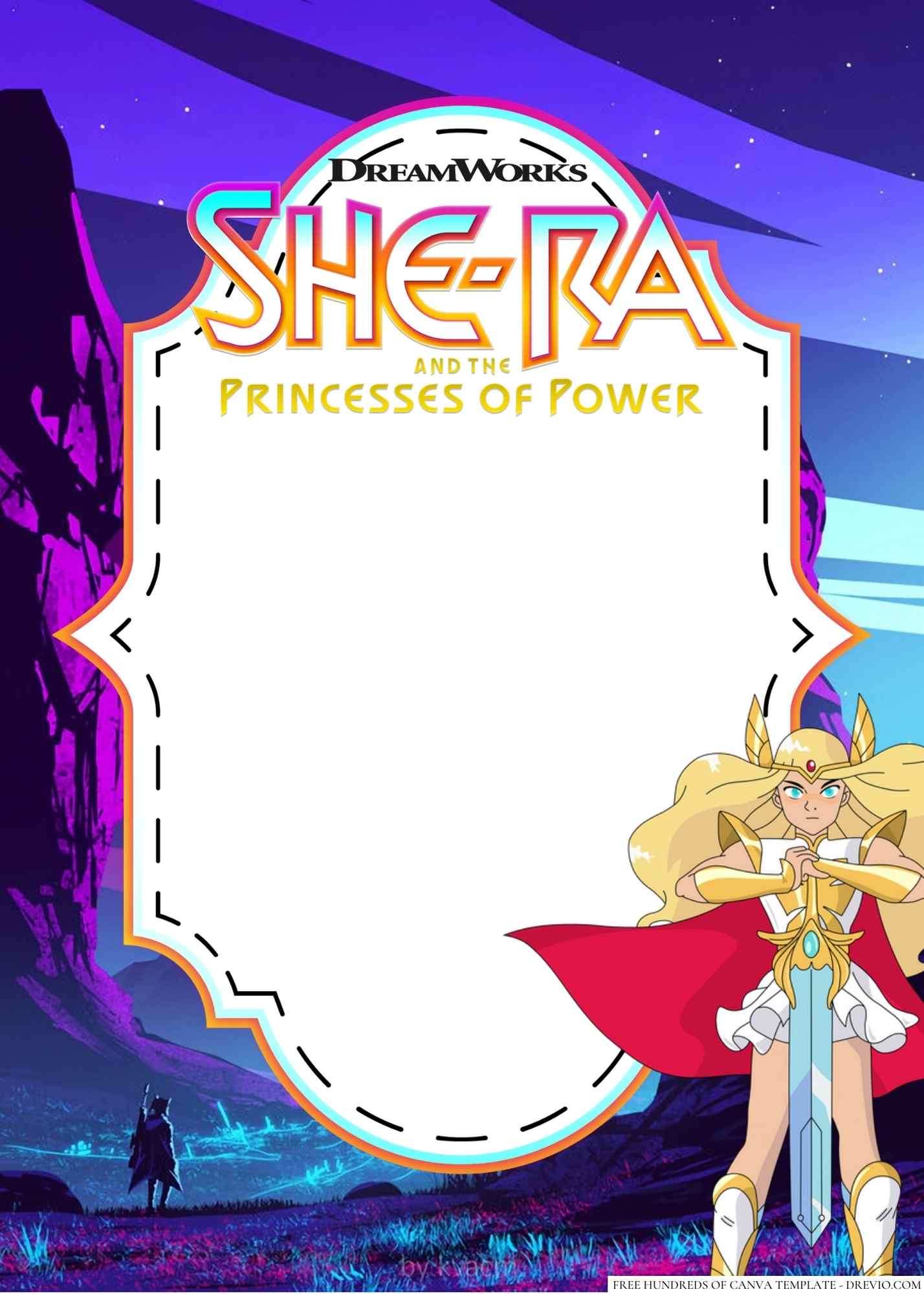 18+ She-Ra Canva Birthday Invitation Templates