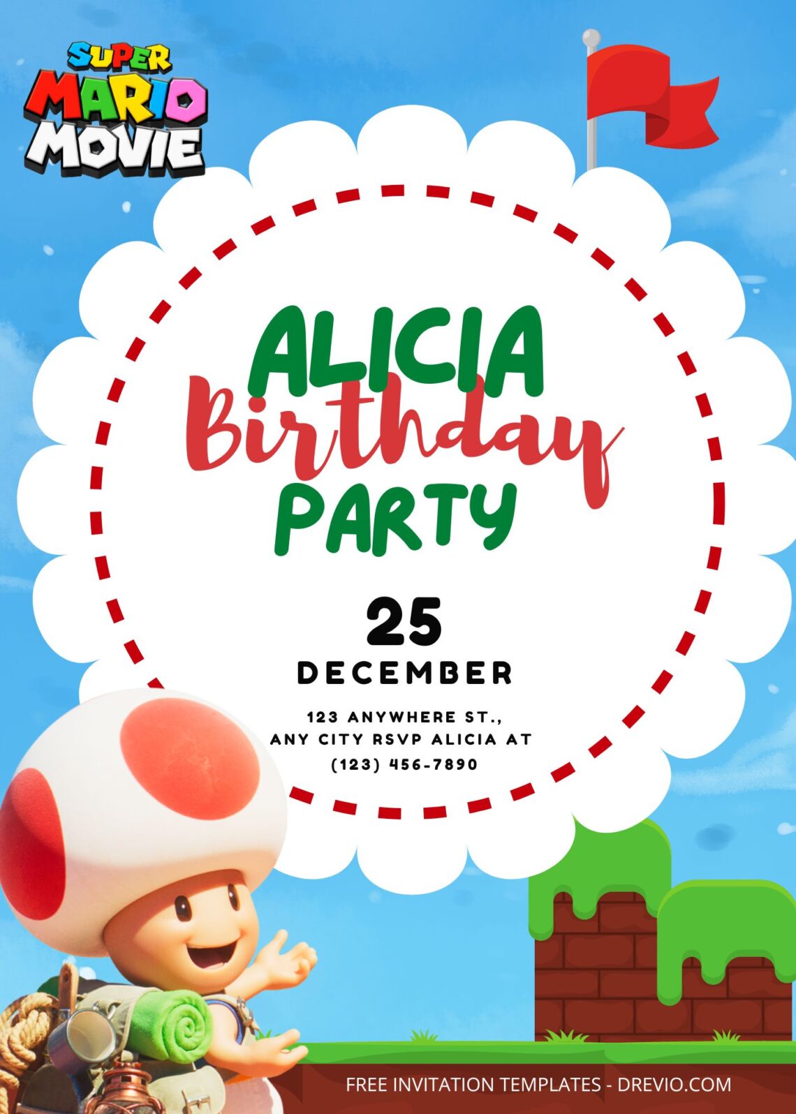 10+ Super Mario The Movie Birthday Invitation Templates
