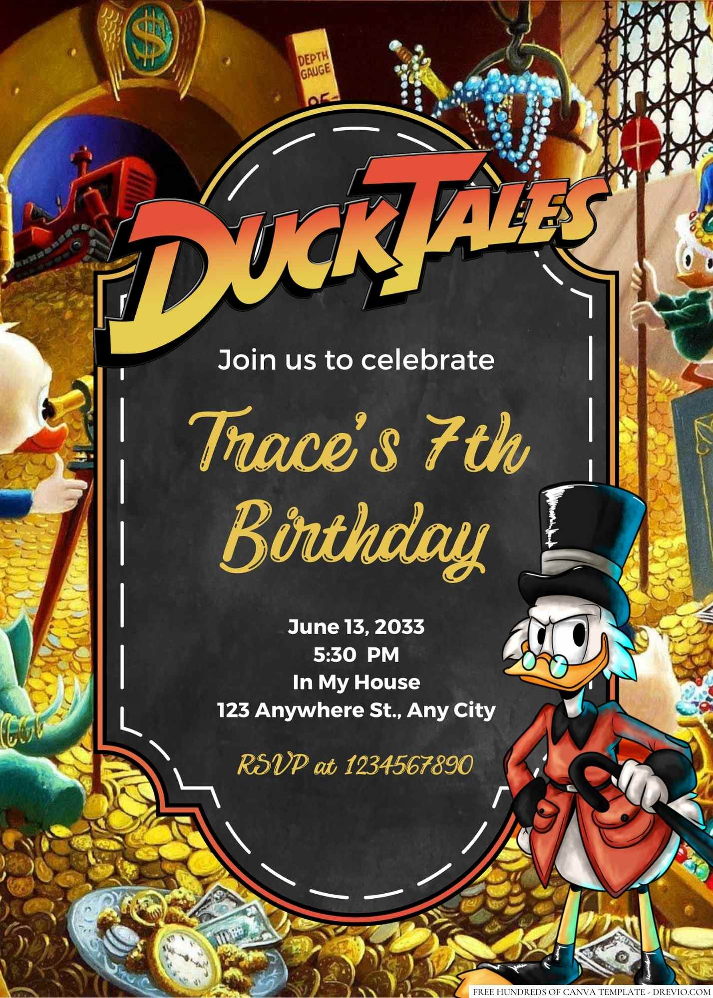 18+ Scrooge McDuck Canva Birthday Invitation Templates