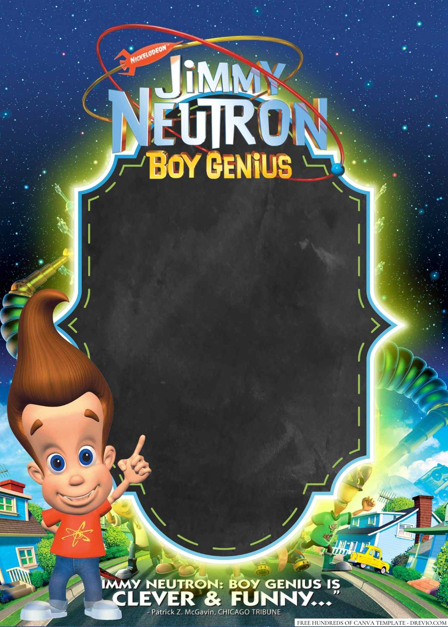 16+ Jimmy Neutron Boy Genius Canva Birthday Invitation Templates