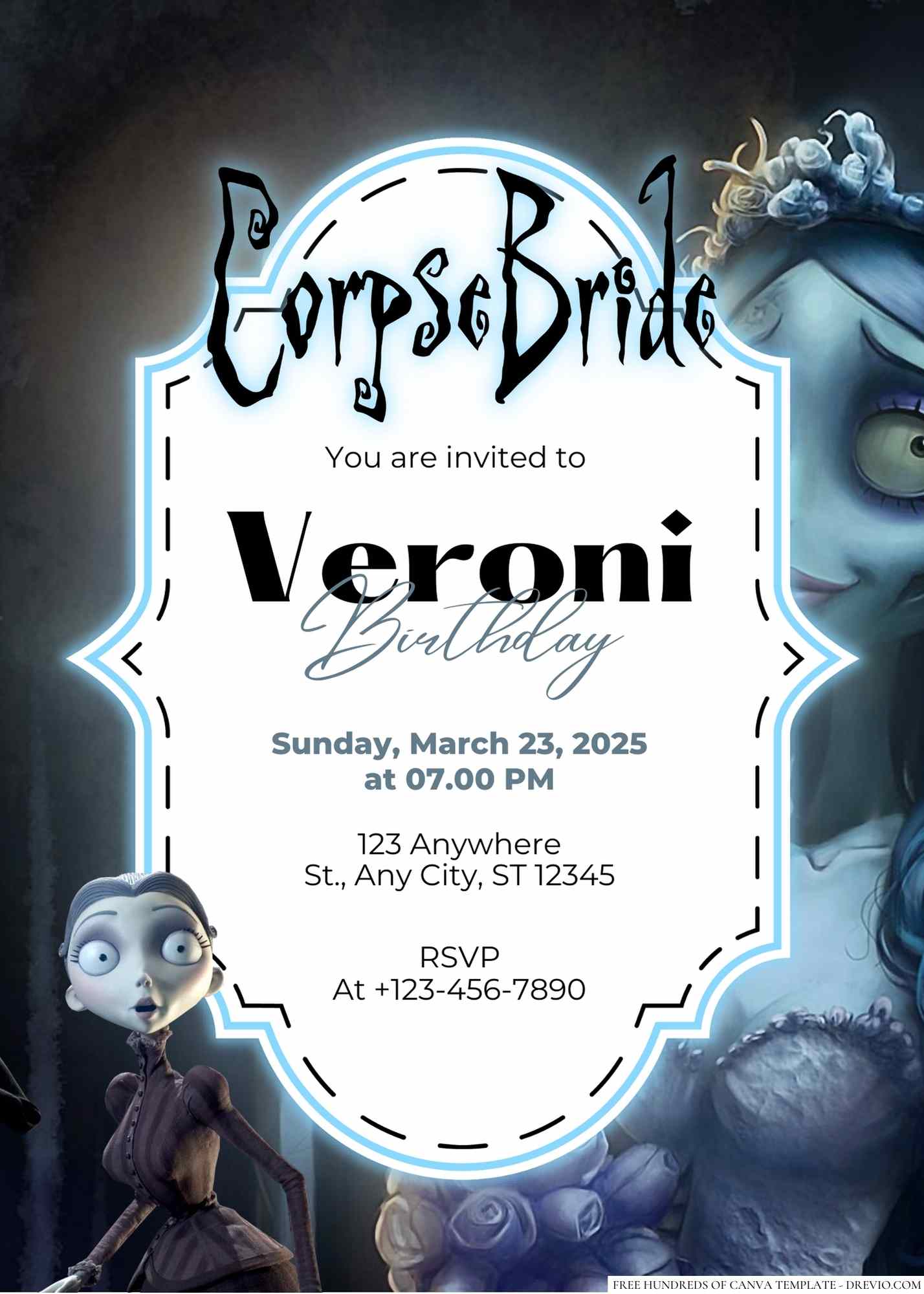 18+ Corpse Bride Canva Birthday Invitation Templates