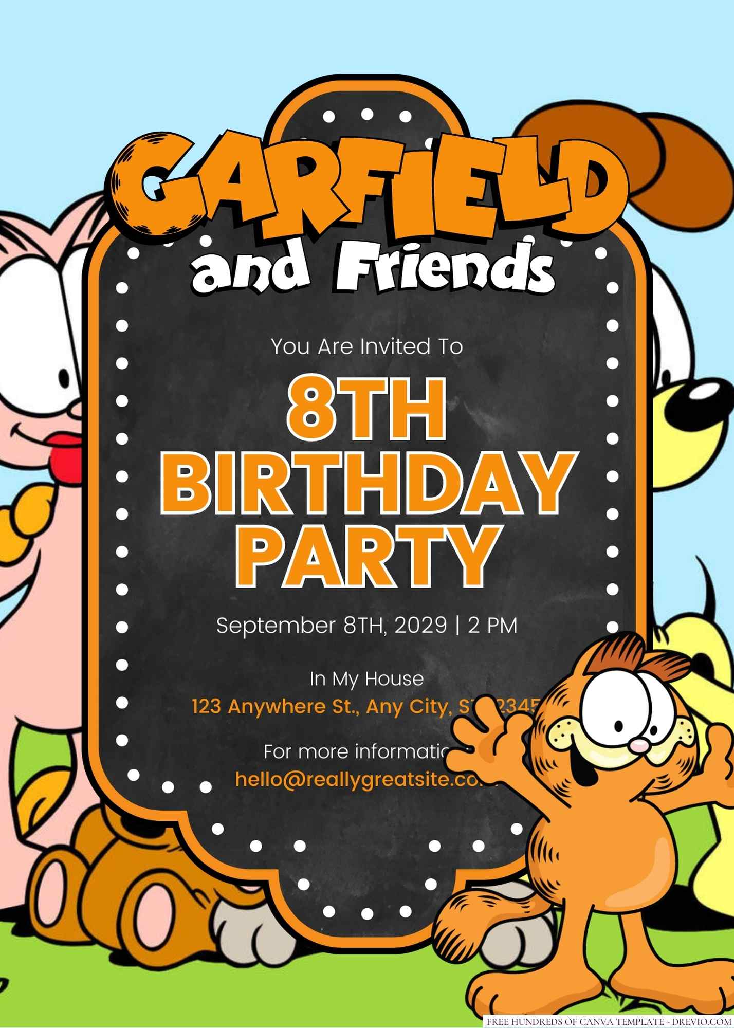 16+ Garfield and Friends Canva Birthday Invitation Templates