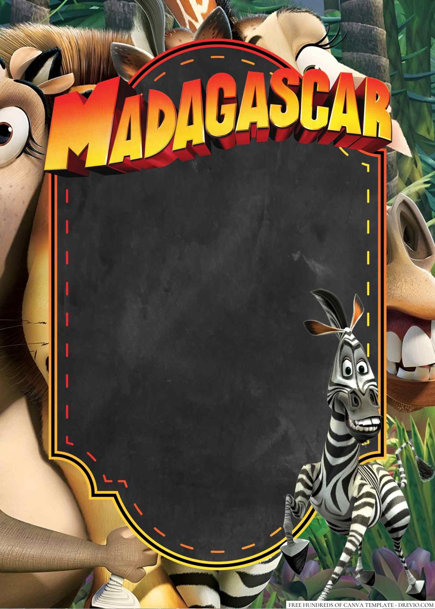 22+ Madagascar Canva Birthday Invitation Templates