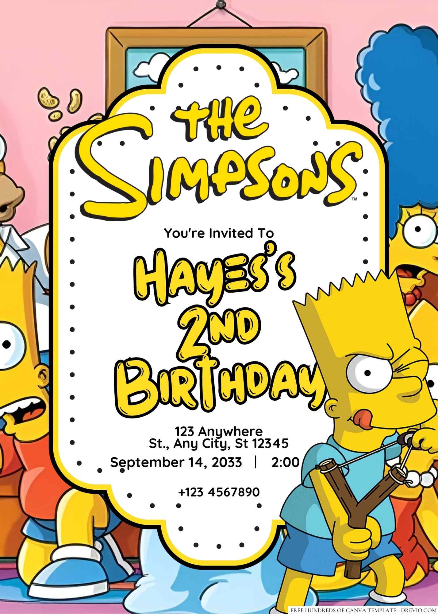22+ The Simpsons Canva Birthday Invitation Templates