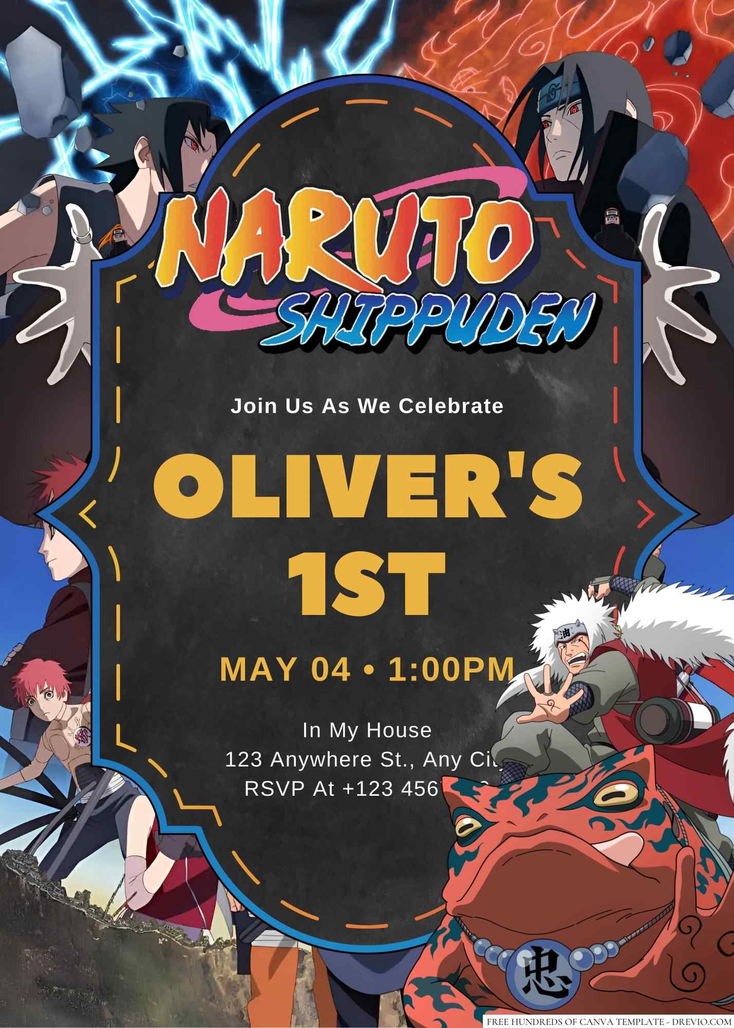 20+ Naruto Shippuden Canva Birthday Invitation Templates
