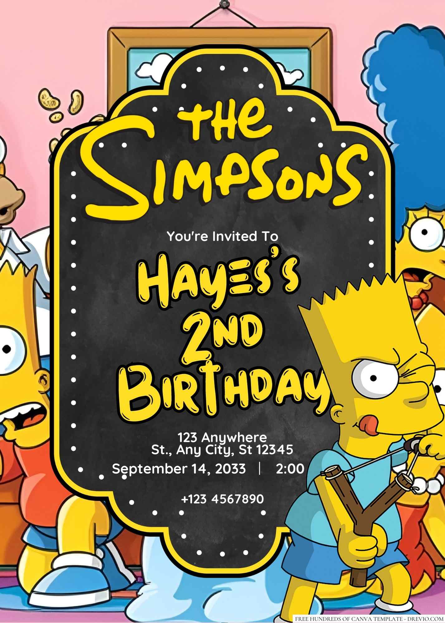 22+ The Simpsons Canva Birthday Invitation Templates