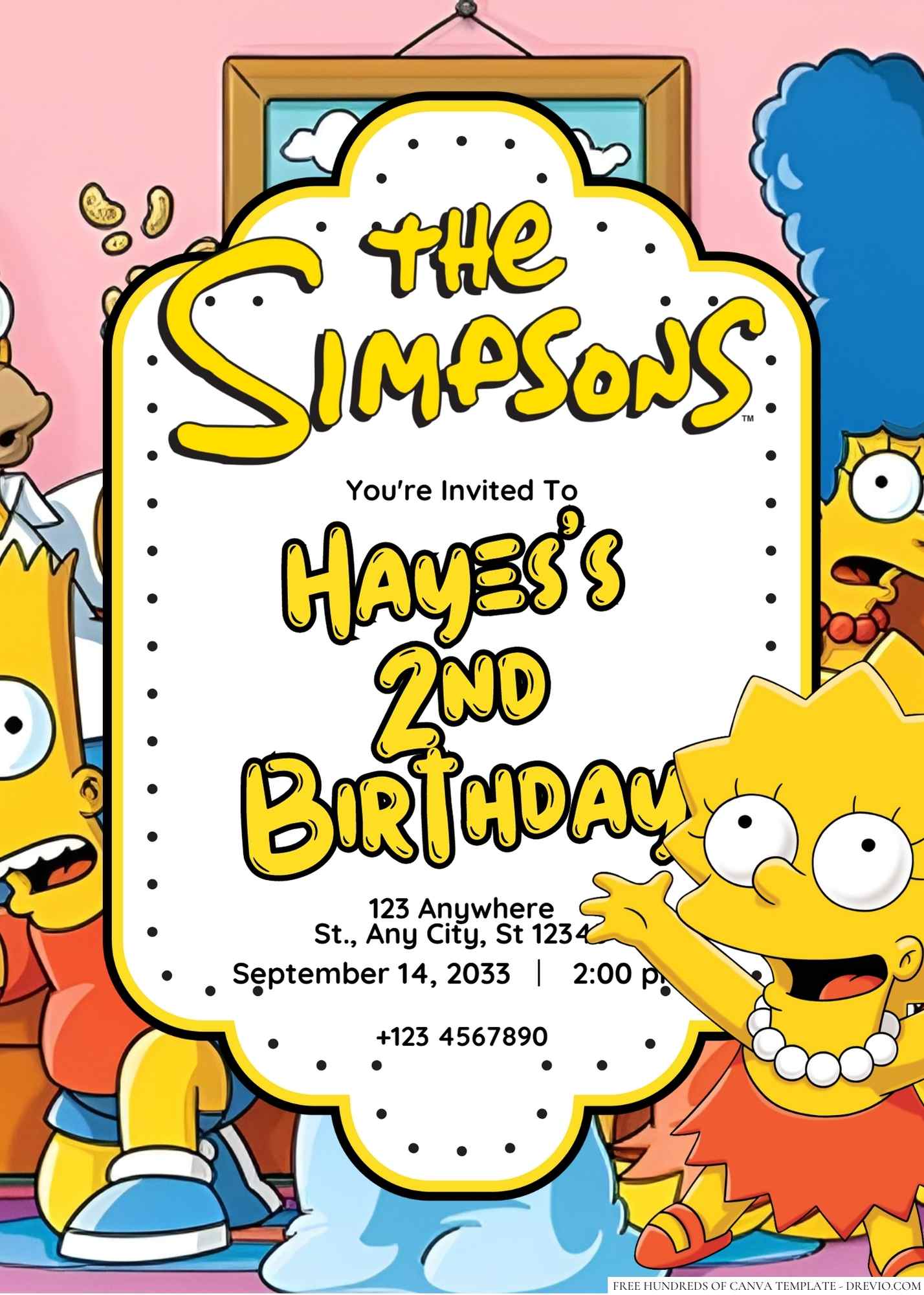 22+ The Simpsons Canva Birthday Invitation Templates