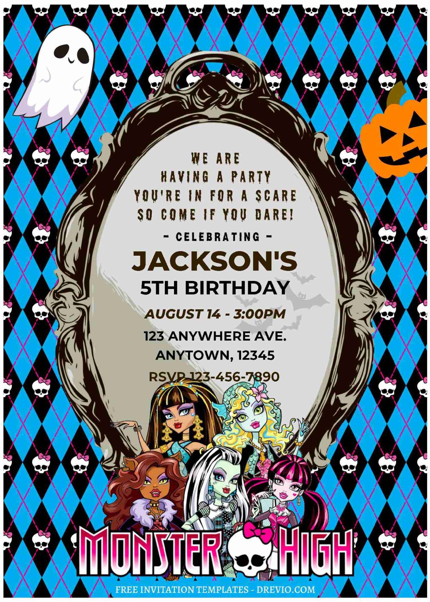 (Free Editable PDF) Monster High Birthday Invitation Templates