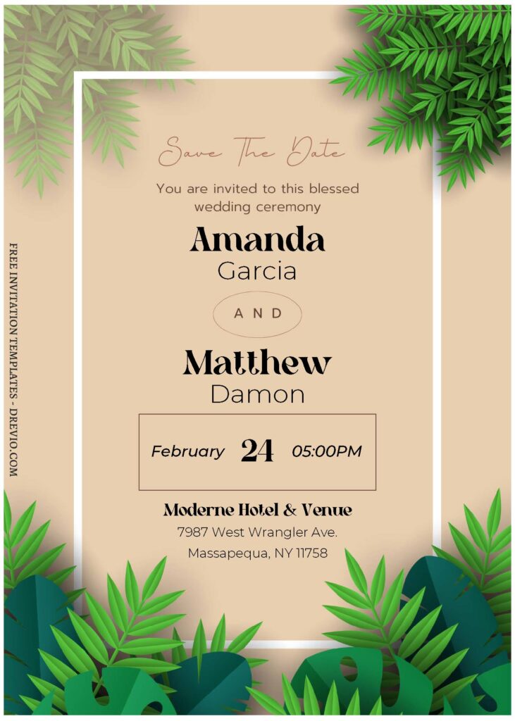 (Free Editable PDF) Bright Spring & Summer Wedding Invitation Templates