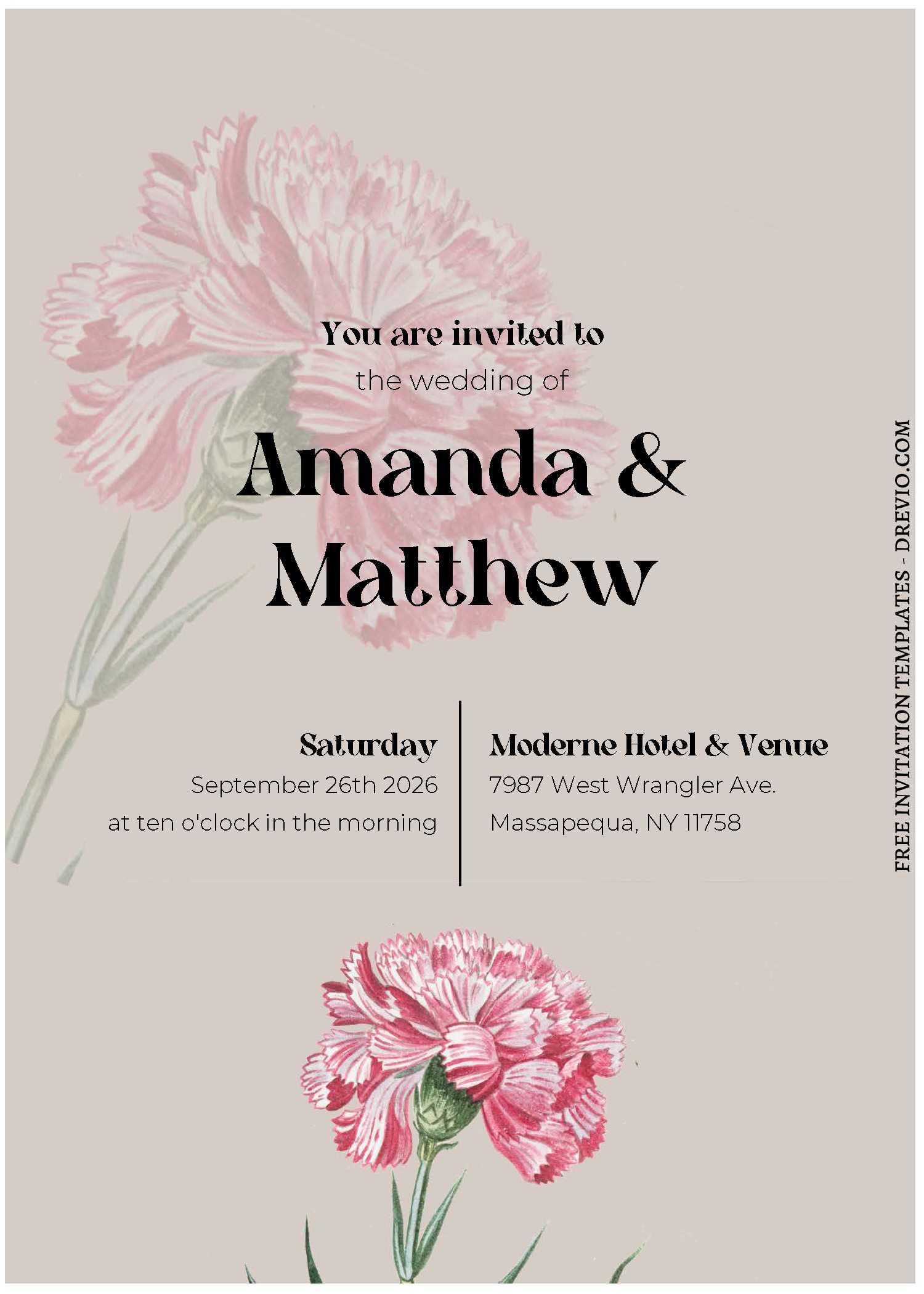 (Free Editable PDF) Timeless Vows Wedding Invitation Templates