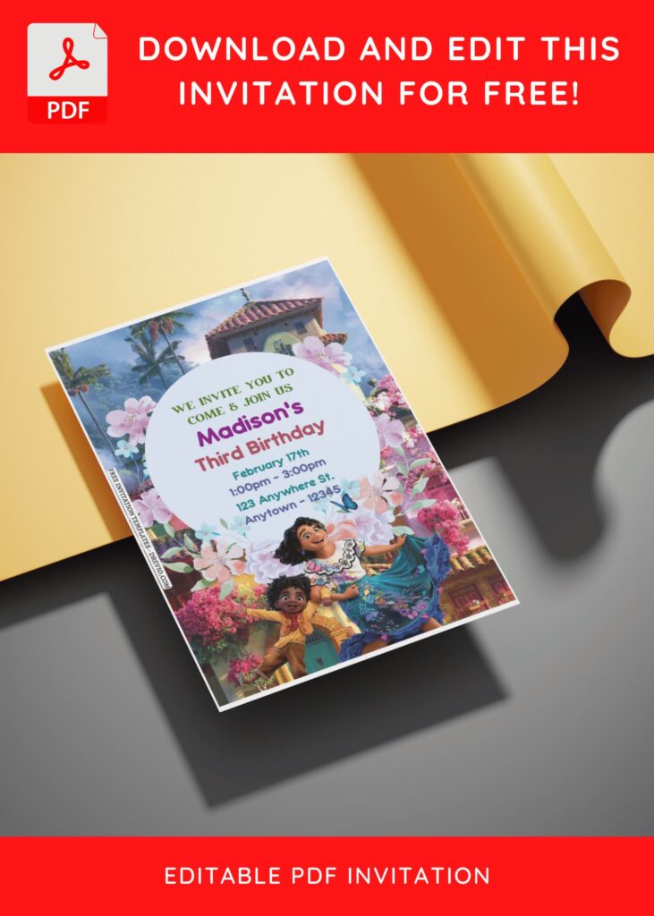 (Free Editable PDF) Enchanted Encanto Fiesta Birthday Invitation Templates