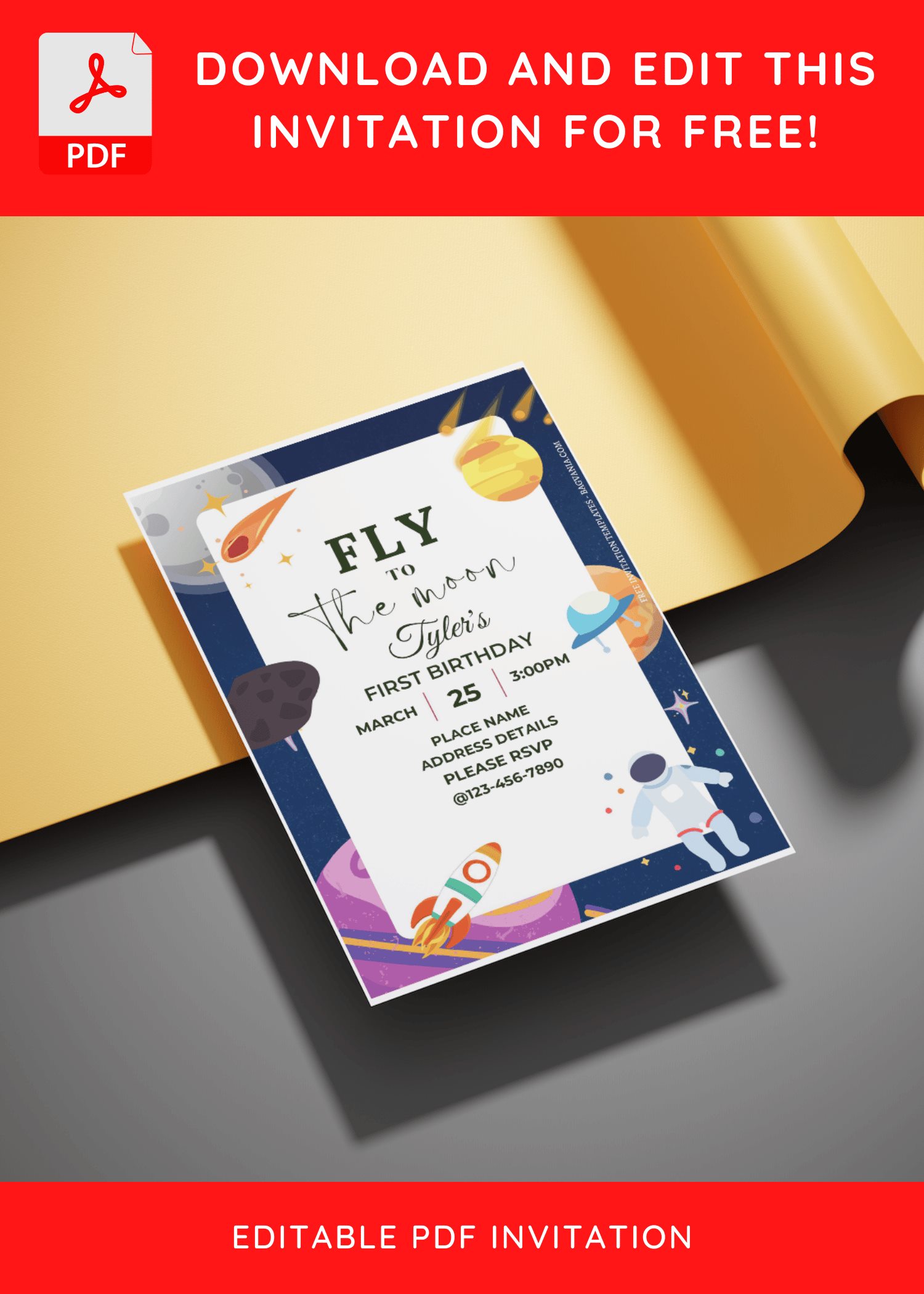 (Free Editable PDF) Cosmic Carnival Birthday Invitation Templates