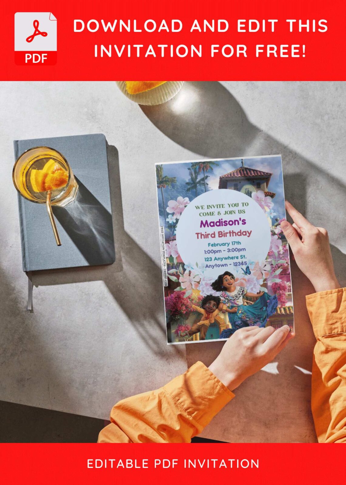 (Free Editable PDF) Enchanted Encanto Fiesta Birthday Invitation Templates