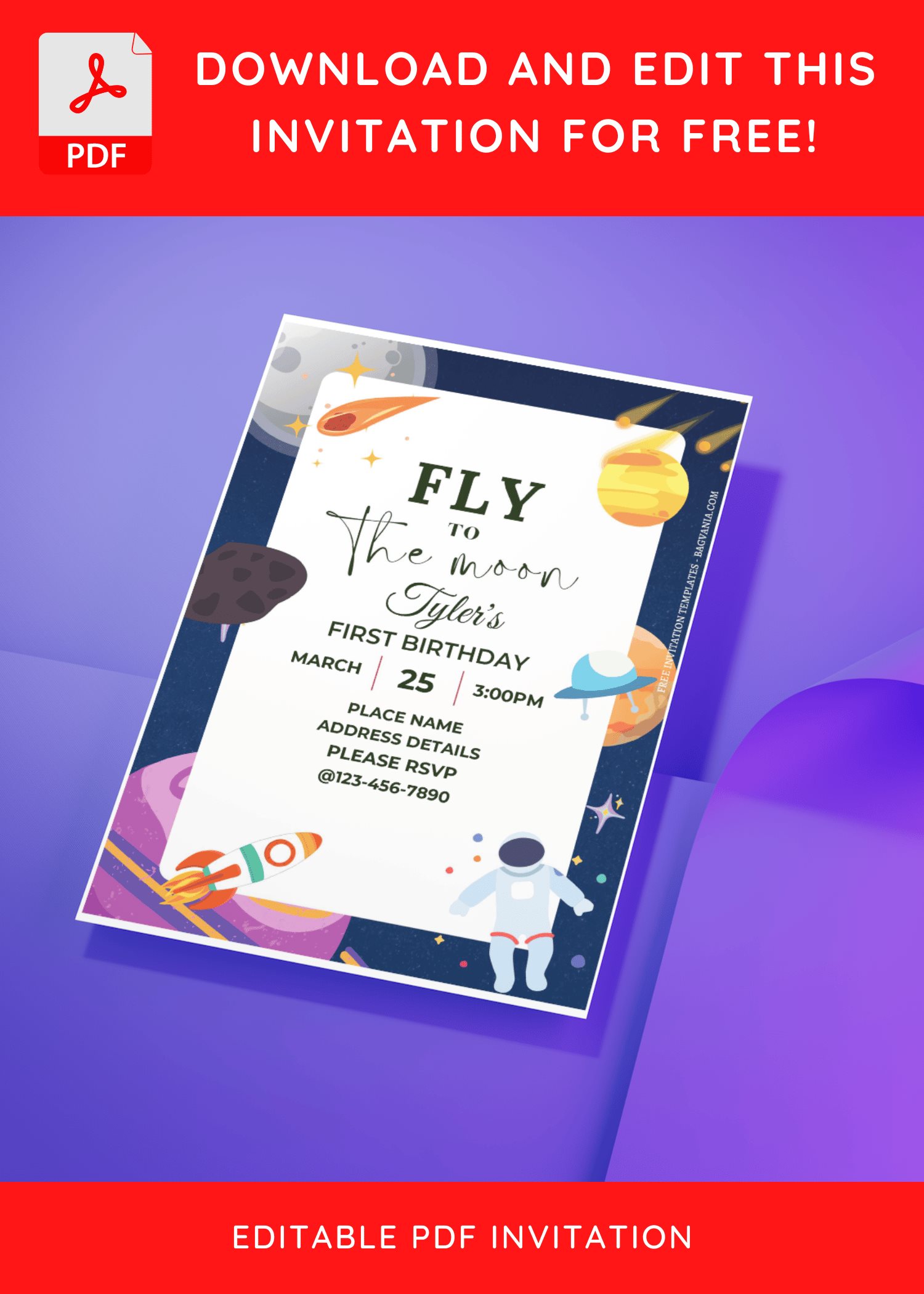 (Free Editable PDF) Cosmic Carnival Birthday Invitation Templates