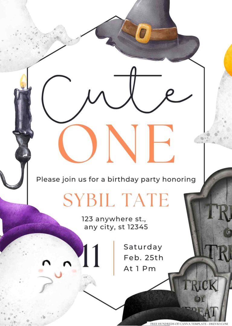 20+ Cute Little Ghost Birthday Invitation Templates