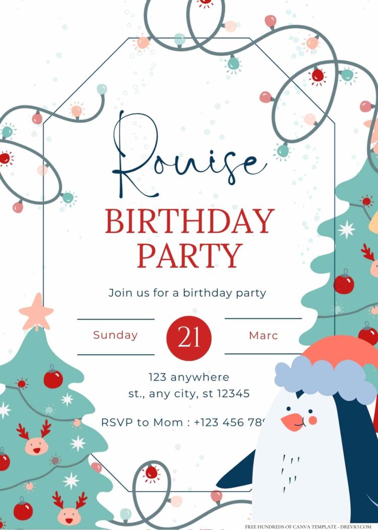 14+ Cutesy Winter Snow Birthday Invitation Templates